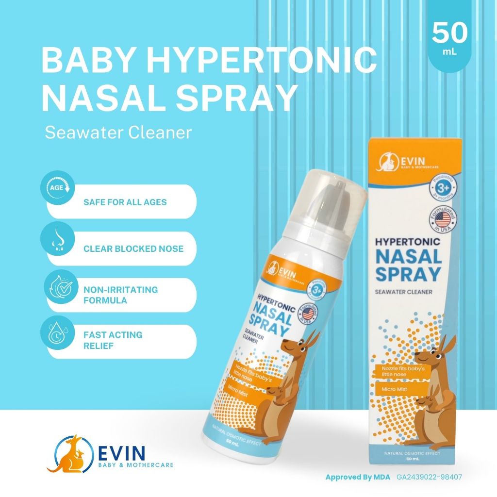EVIN Isotonic 0.9% / Hypertonic 2.2% Nasal Spray. MDA approved. Bag in ...