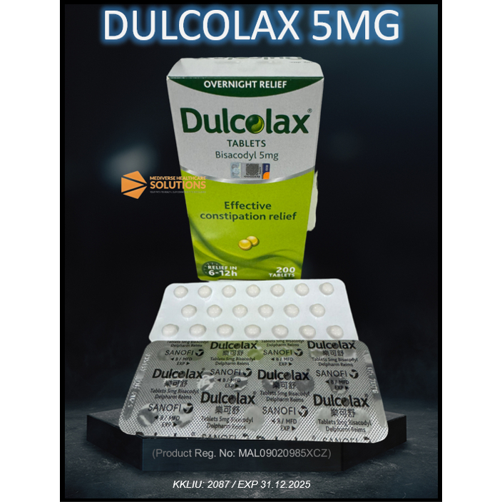 (1 Strip) Dulcolax Tablets 20's Bisacodyl 5mg (Exp:05/2026) 樂可舒腸溶糖衣錠偶發性便秘 constipation sembelit ...