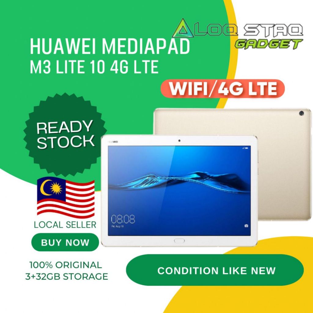 HUAWEI MEDIAPAD M3 LITE 10 TAB, TABLET [3GB RAM + 32GB ROM] [100% ...