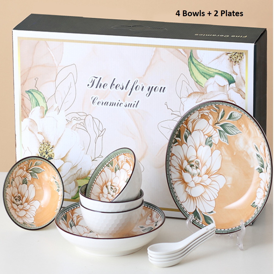 AZUKI Ceramic Dinnerware Gift Set With Box Bowl Set Mangkuk Pinggan ...