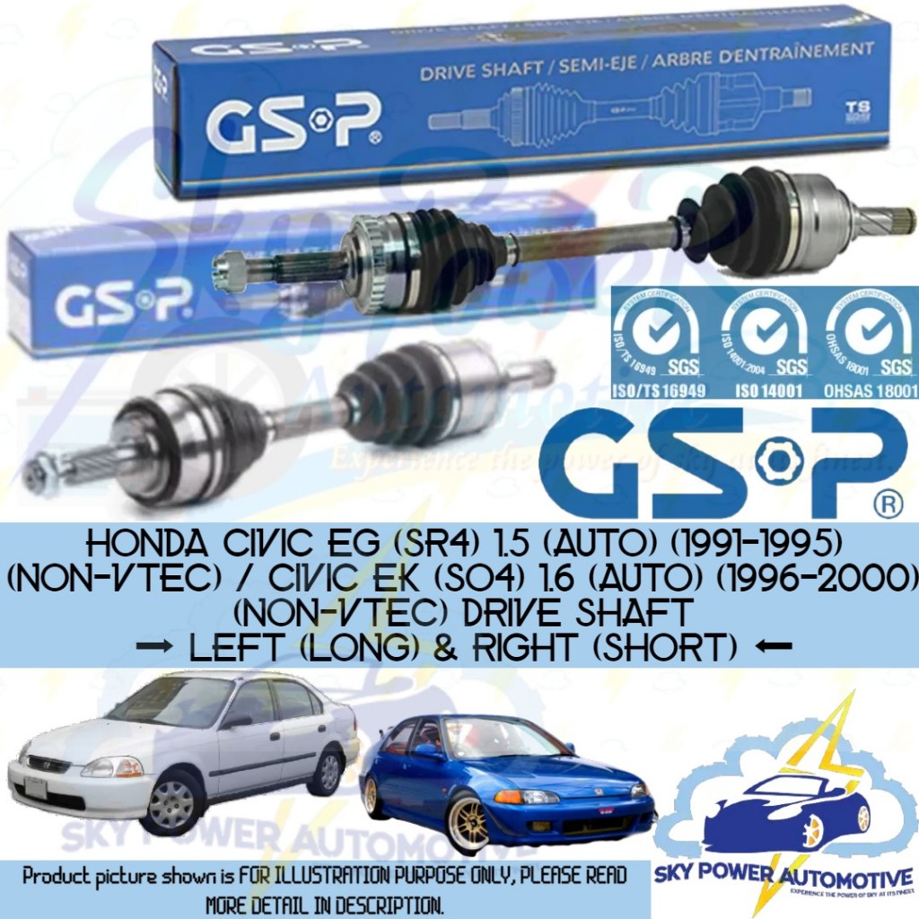 HONDA CIVIC EG SR4 1.5 / CIVIC EK SO4 1.6 AUTO (NON-VTEC) GSP DRIVE ...