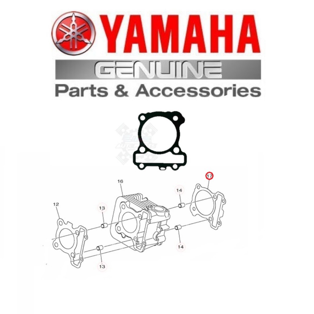 Block / Cylinder Gasket [ B5D-E1351-00 ] 100% Original Yamaha Ego Gear ...