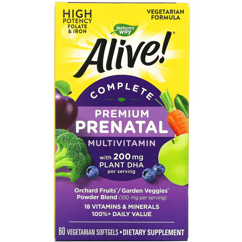 Nature's Way, Alive! Complete Premium Prenatal Multivitamin, 60 ...