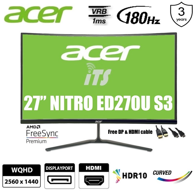 Acer 27" ED270R V 165Hz / ED270R / ED270U S3 / ED270X0 180Hz Curved ...