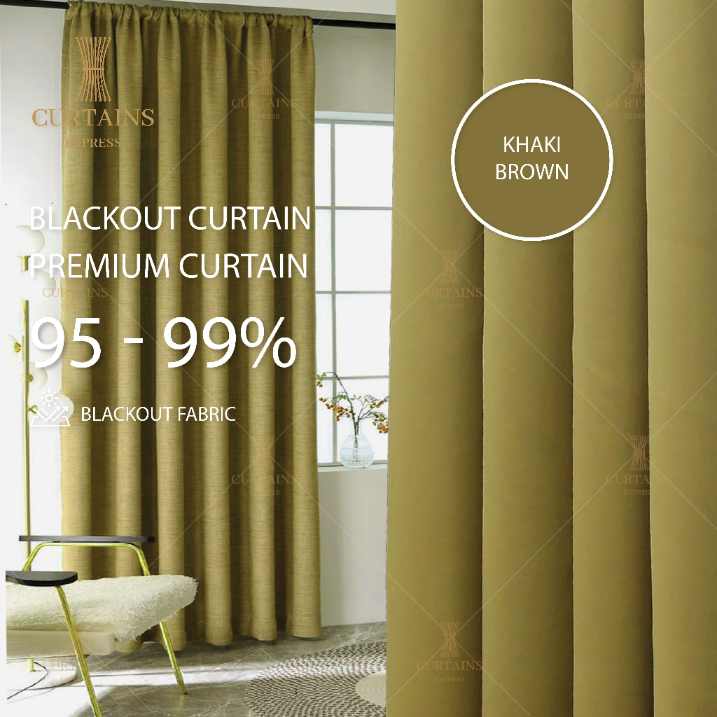 Premium Blackout Curtains /Langsir Tebal / UV Sunblock Curtain /99 ...