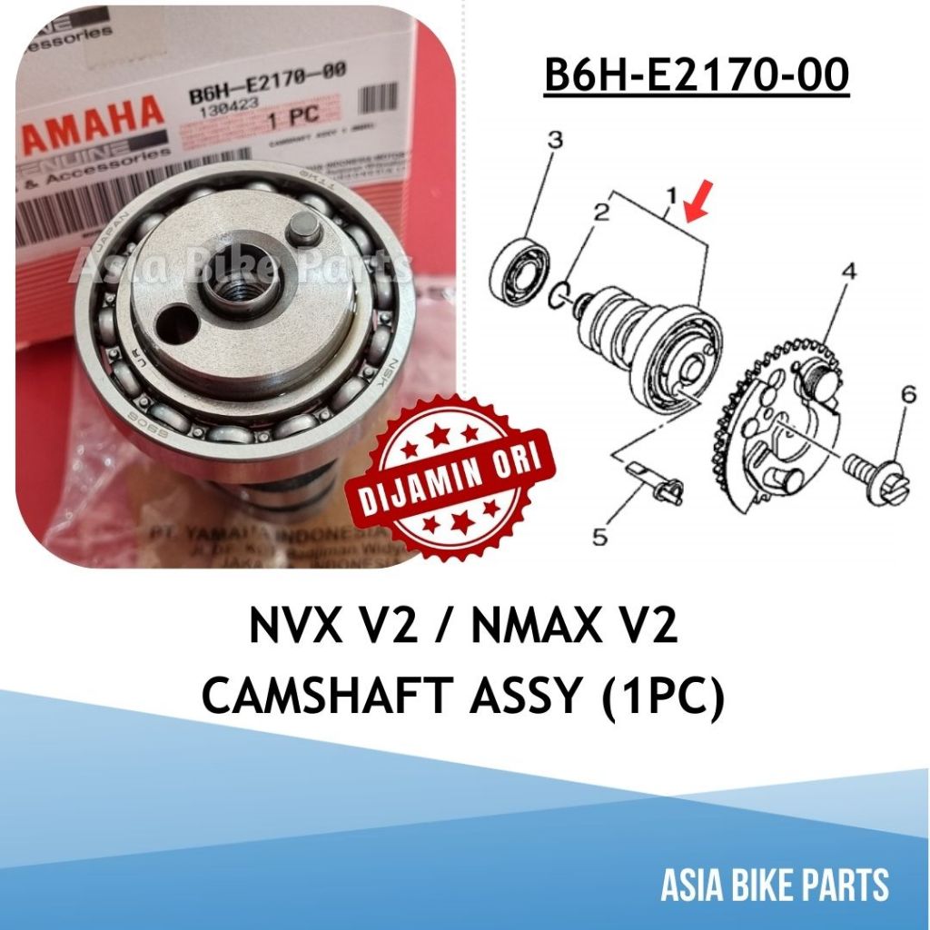 Yamaha Original NVX V2 / NMAX V2 Camshaft Assy - B6H-E2170-00 | Shopee ...