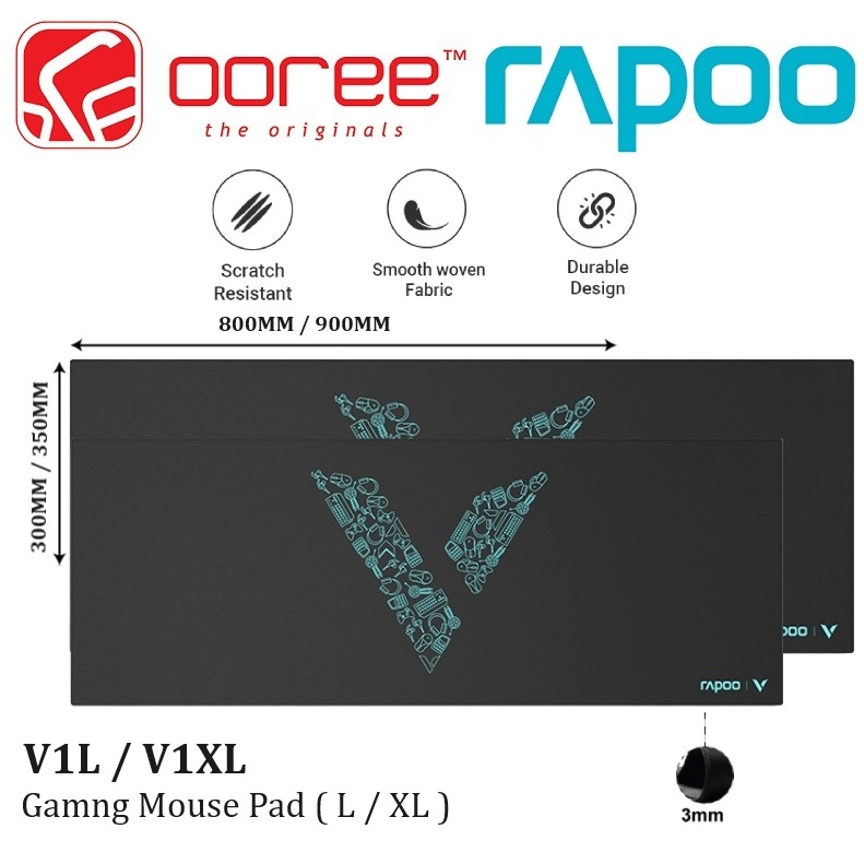RAPOO V1L / V1XL MOUSE PAD ANTI-SKID FABRIC 300X800MM / 350X900MM ...