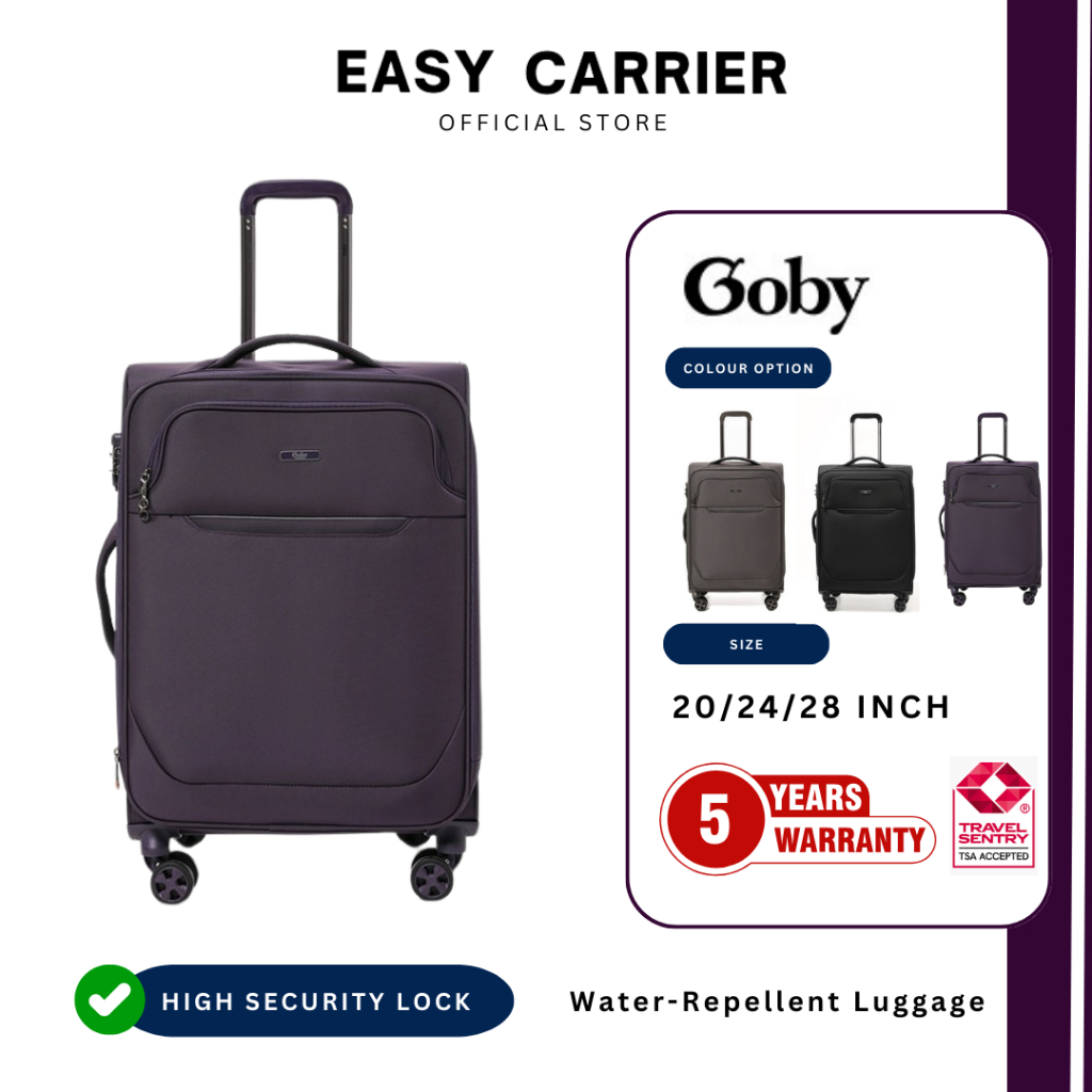 GOBY LONDON 20"/24"/28" LIGHT WEIGHT FABRIC SOFT CASE WATERPROOF ...