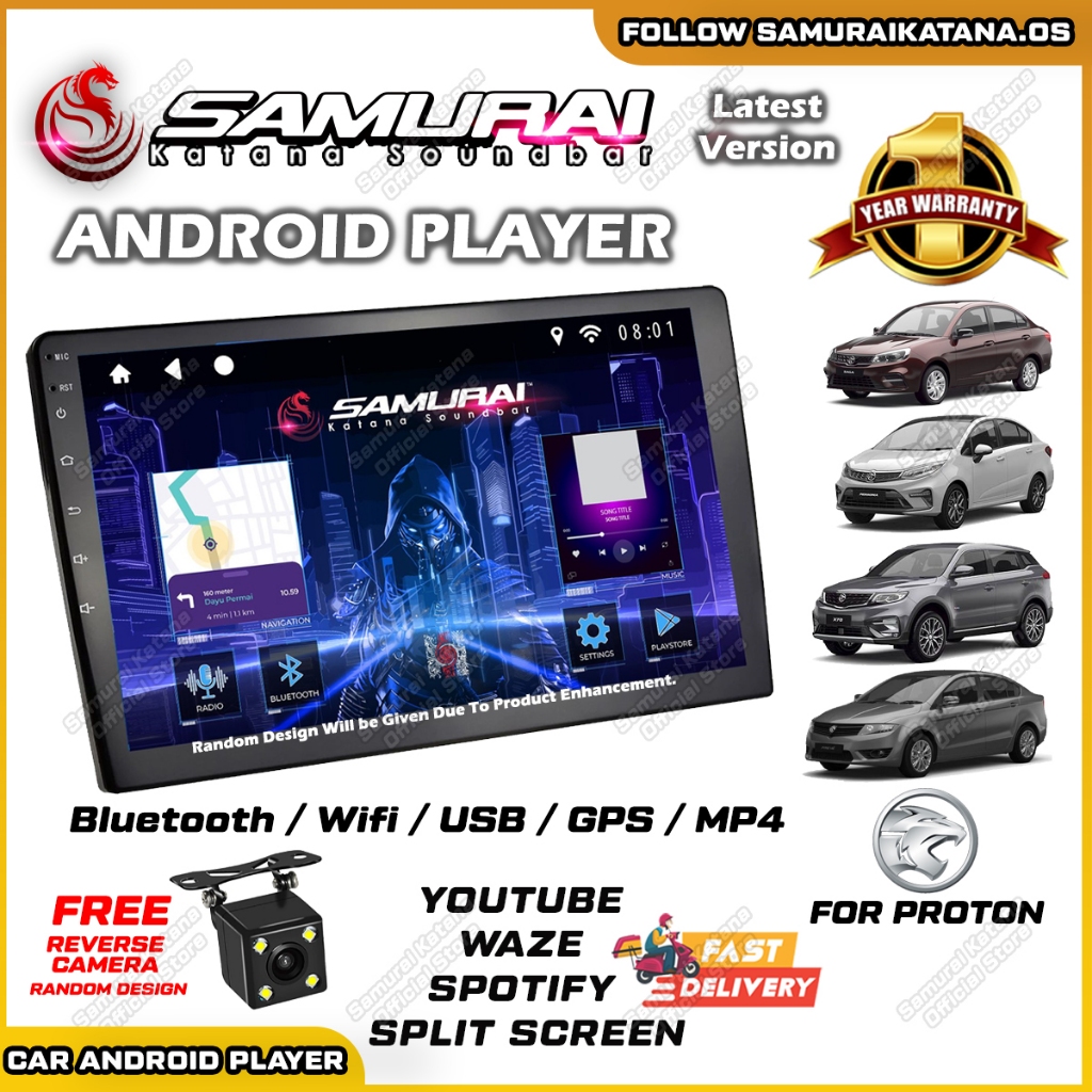 [PROTON] SAMURAI KATANA Android Player 2+32 GB 4 Core RAM ROM Car ...
