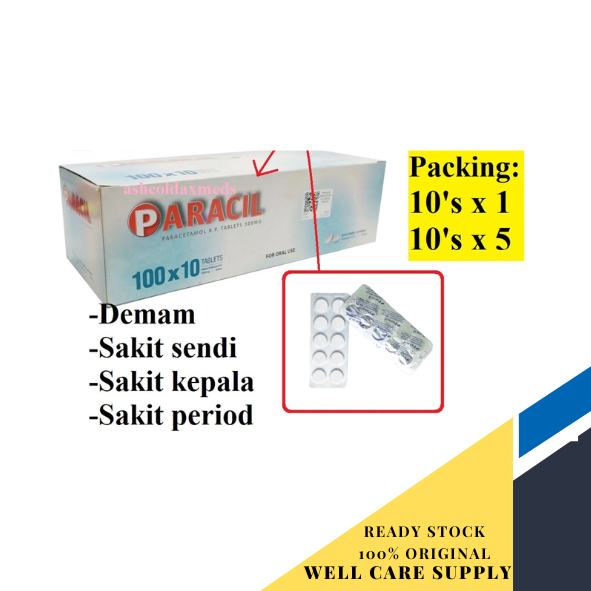 PARACIL /ADAMOL /IFIMOL 500MG PARACETAMOL DEMAM SAKIT 10'S | Shopee ...