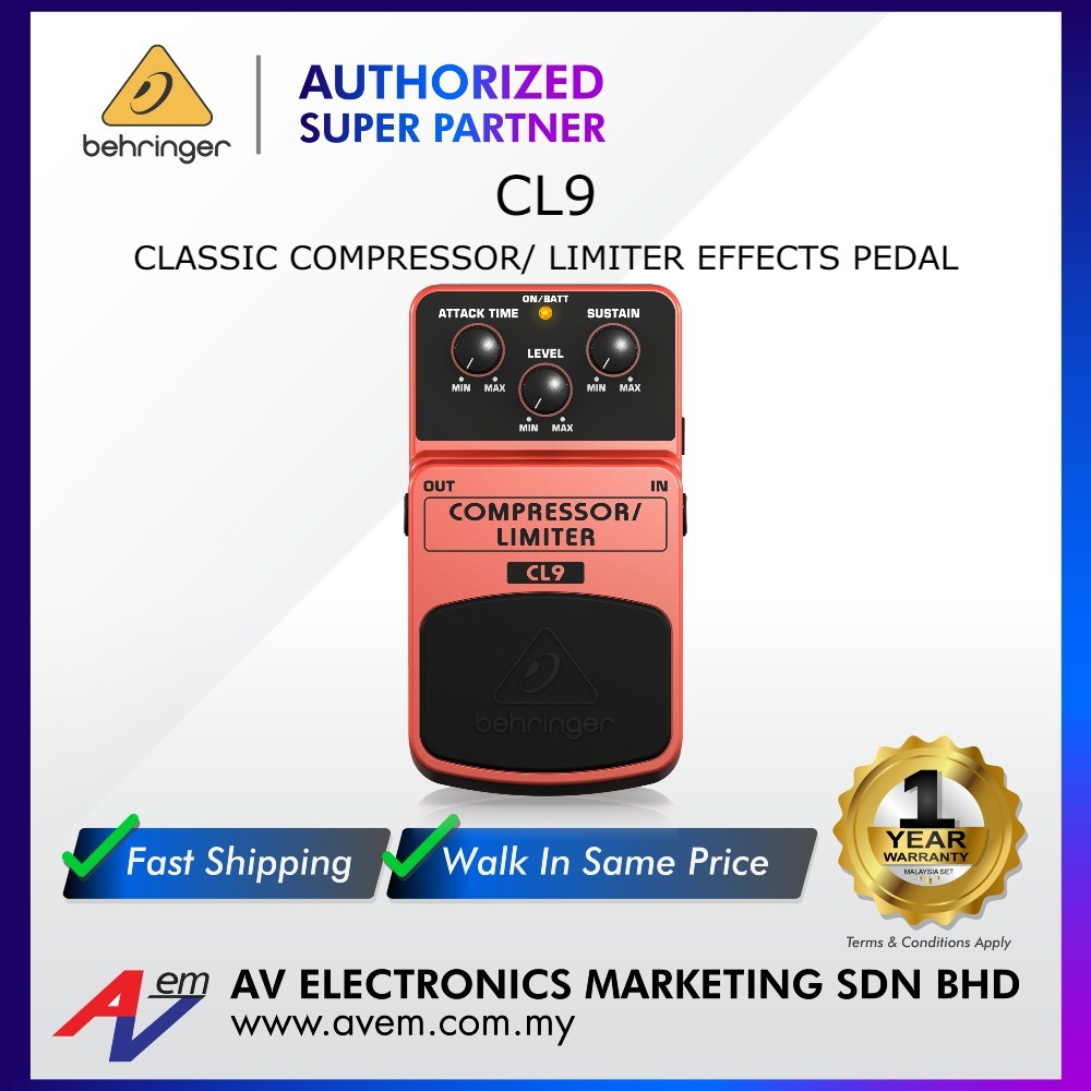 BEHRINGER CL9 Classic Compressor/Limiter Effects Pedal | Shopee Malaysia