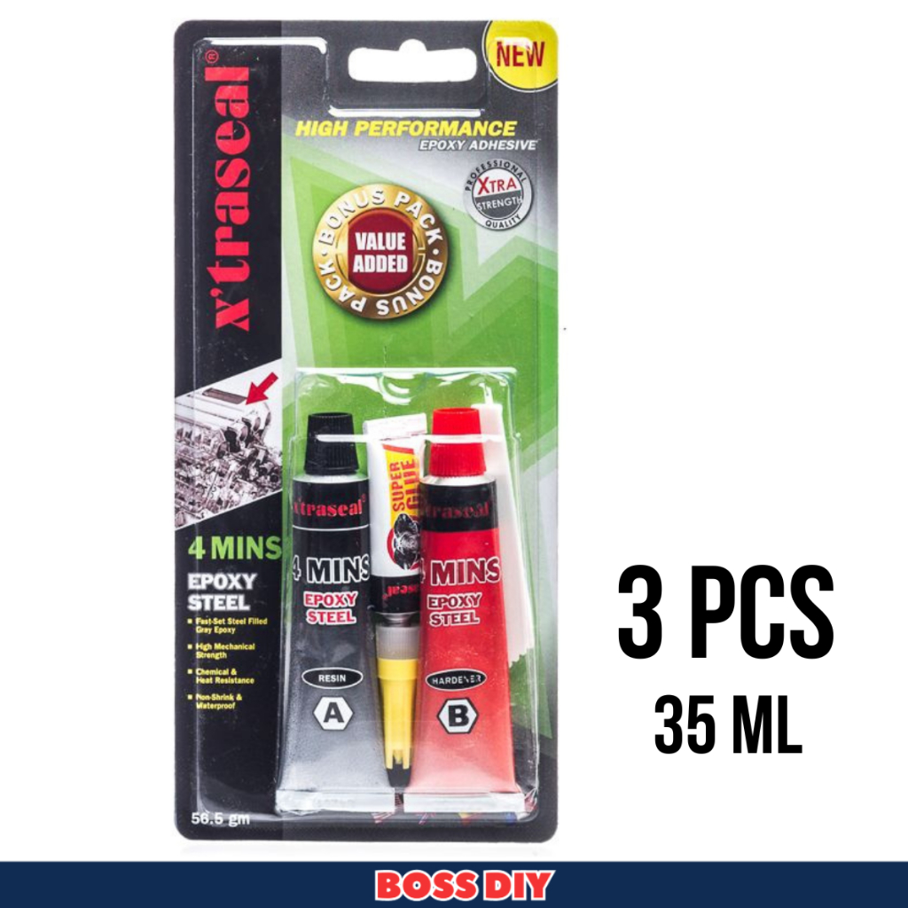 Xtraseal 4 Mins Epoxy Steel Gum 2 Tan(gum besi) 35 ML | Shopee Malaysia