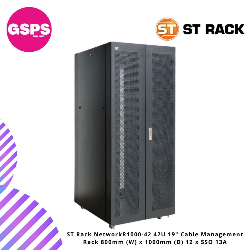 ST Rack NetworkR1000-42 42U 19" Cable Management Rack 800mm (W) x ...