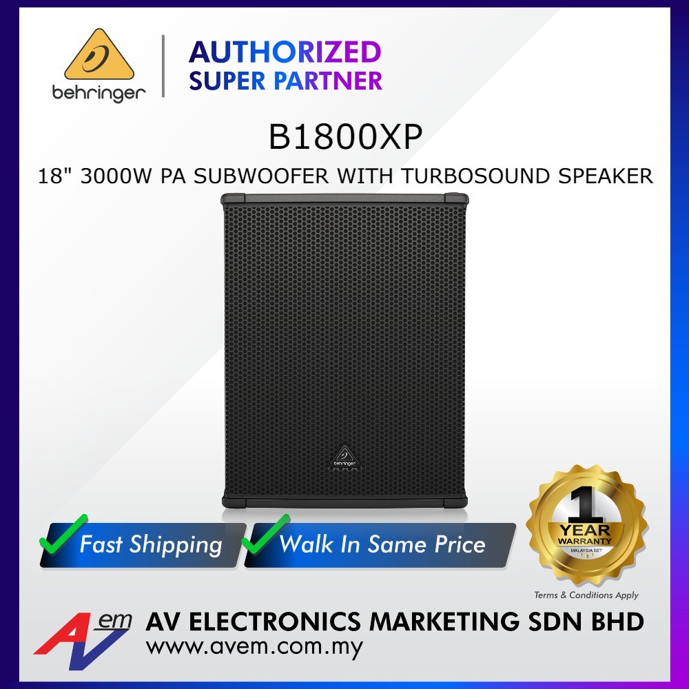 BEHRINGER B1800XP High-Performance Active PA Subwoofer with 18 ...