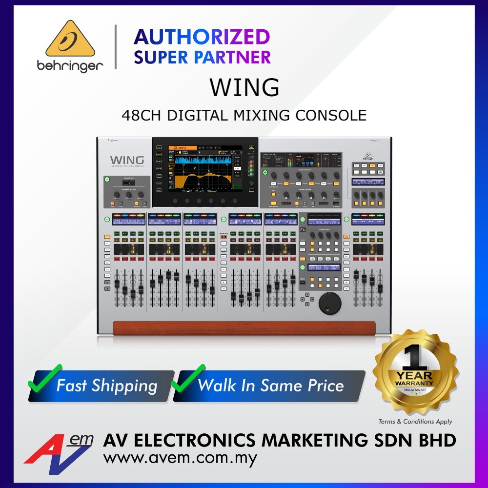 BEHRINGER WING 48-Channel, 28-Bus Full Stereo Digital Mixing Console ...