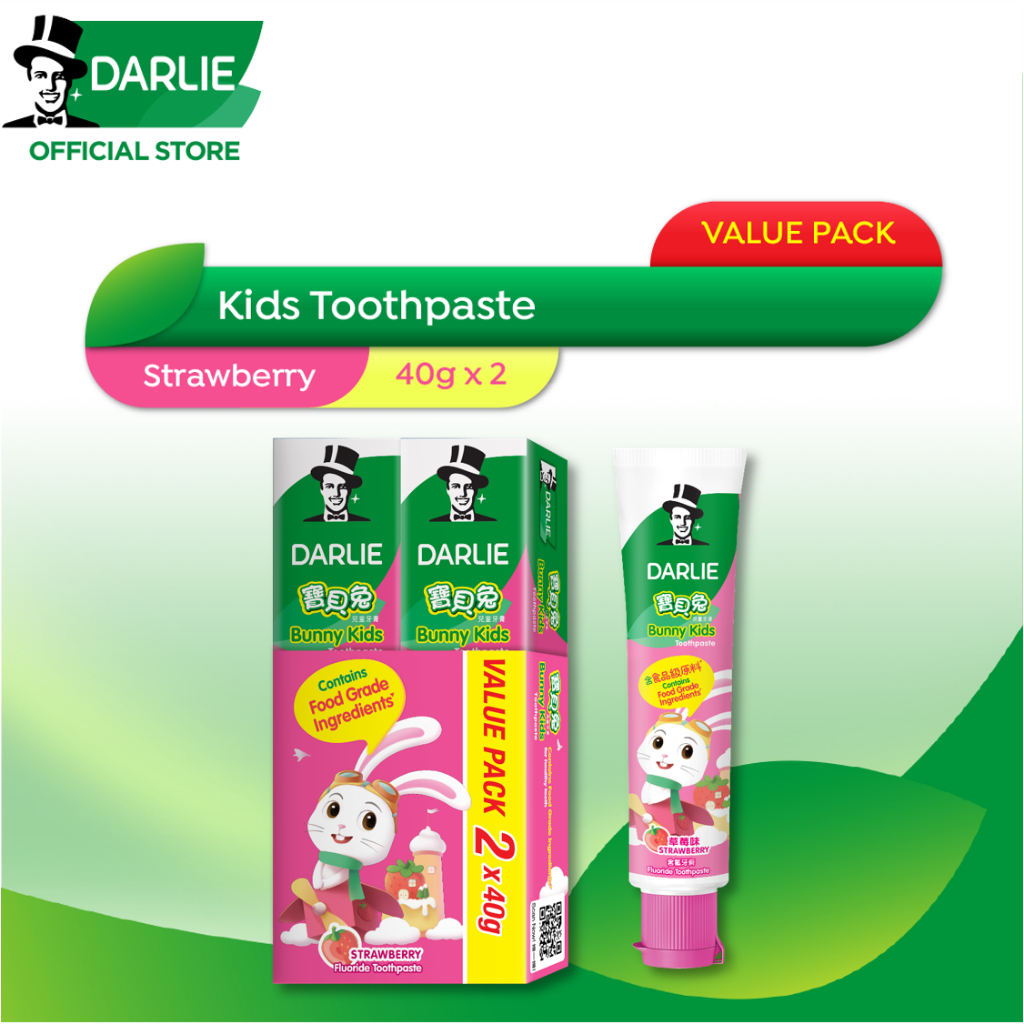 DARLIE Bunny Kids Strawberry Toothpaste 40gx2 (Value Pack) | Shopee ...