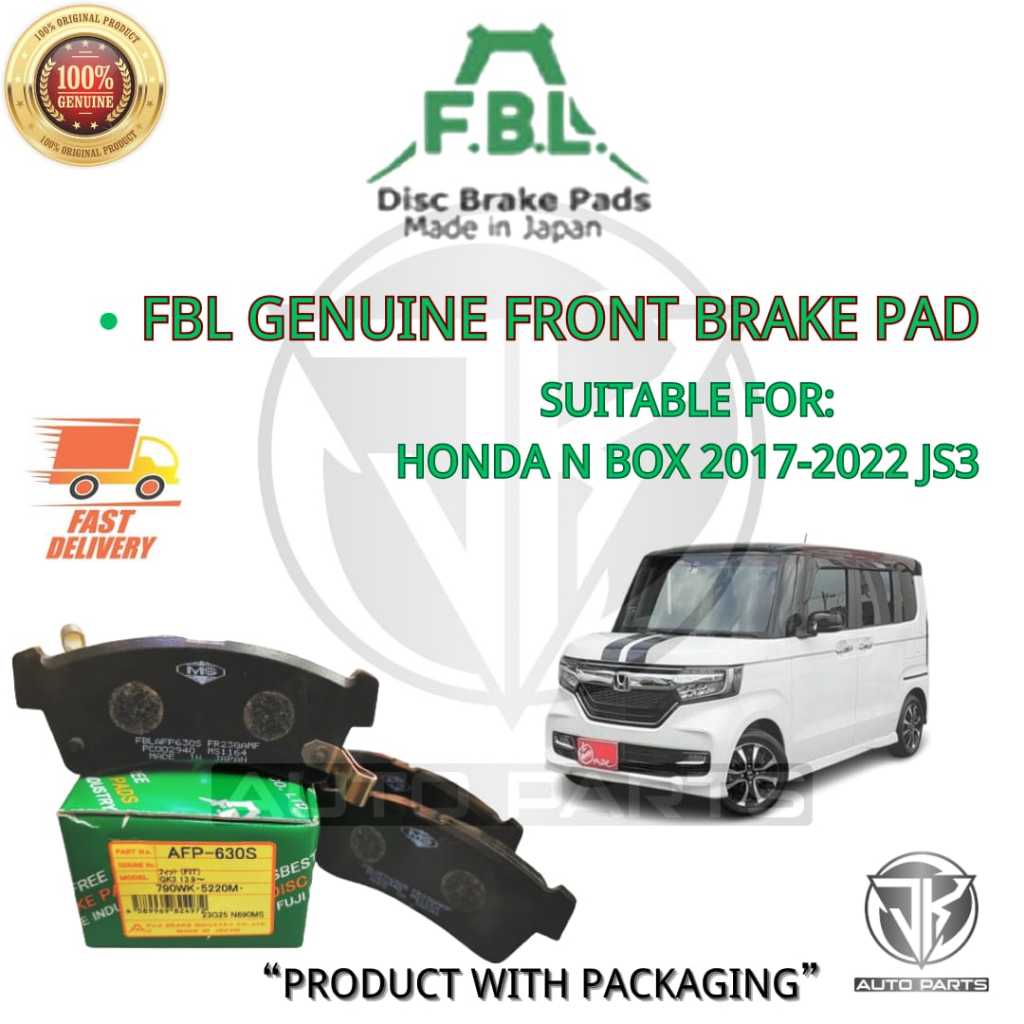 #100% ORIGINAL#FBL FRONT BRAKE PAD HONDA N BOX 2017-2022 JS3 (FBL-AFP ...