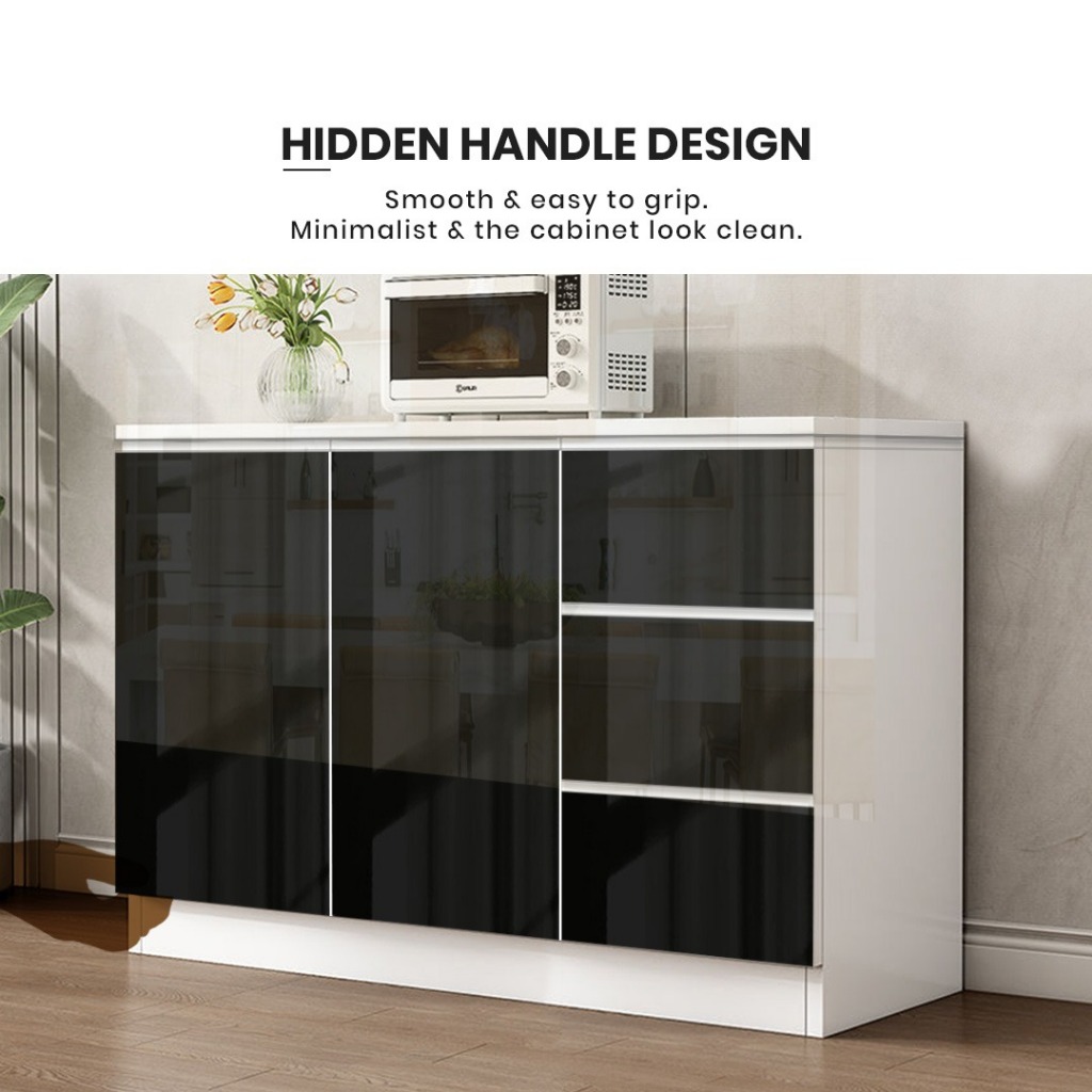 Finsso : Fella Modern High Gloss kitchen cabinet with Gloss Surface / kabinet bawah table top ...