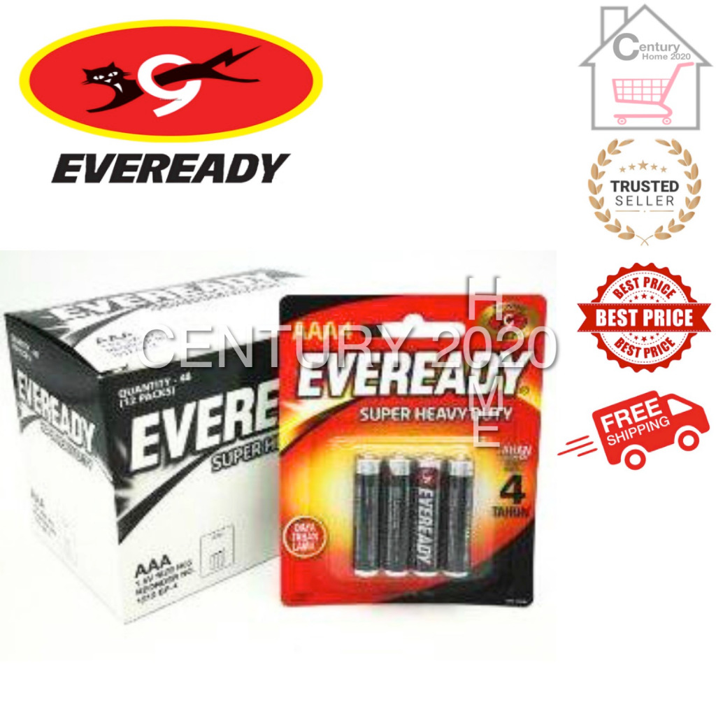 EVEREADY AAA/AA Battery Super Heavy Duty R03 AAA/AA Battery 1212 BP4 ...