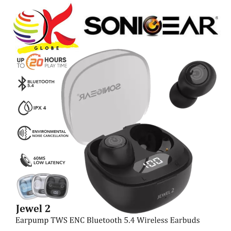 SONICGEAR JEWEL 2 WIRELESS EARBUS TWS WITH MIC ENC / BLUETOOTH 5.4 ...