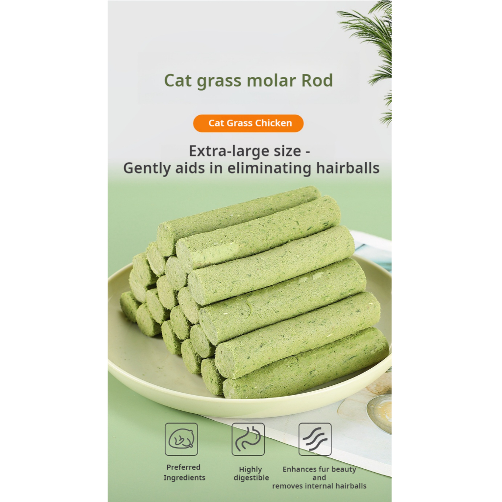 Cat Grass Sticks Hairball Control Cat Snacks Batang Rumput Kucing ...