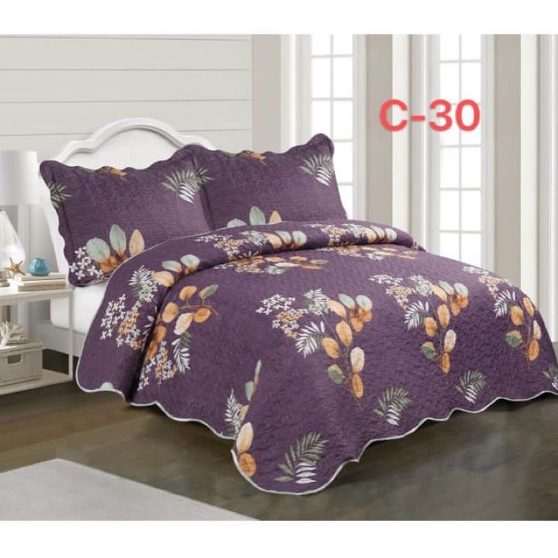 Cadar Patchwork Set (3IN1) Super Queen Size Quilt Bed Sheets 100% ...