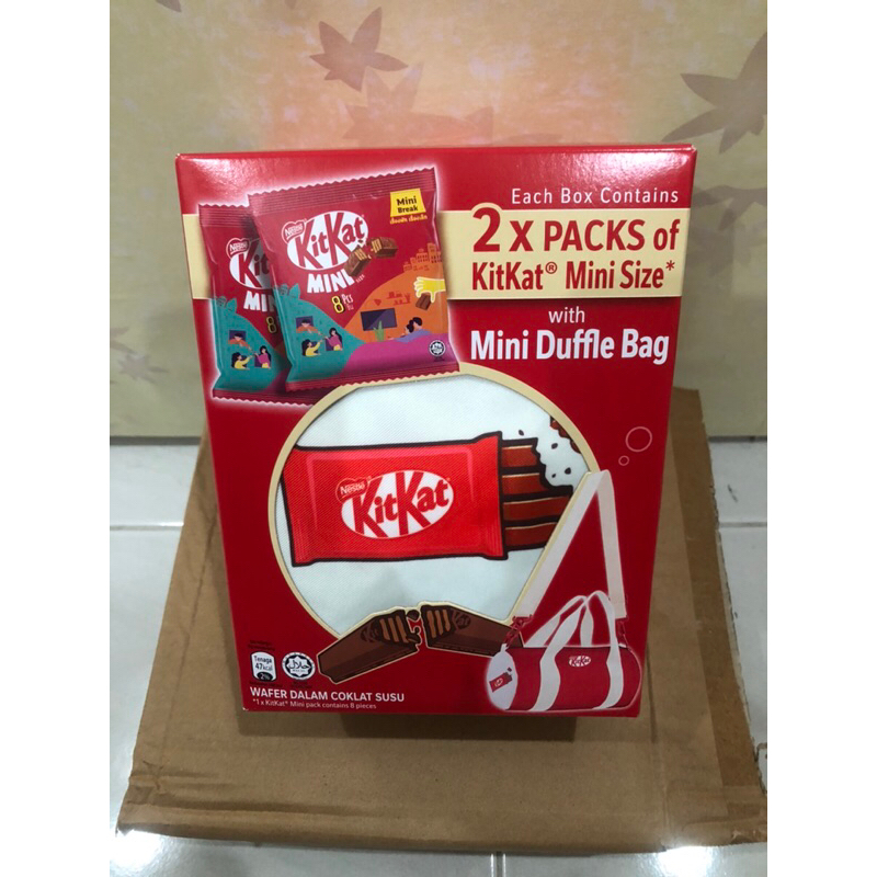 Kit Kat mini 2pkt with mini duffle bag (16x9g) | Shopee Malaysia
