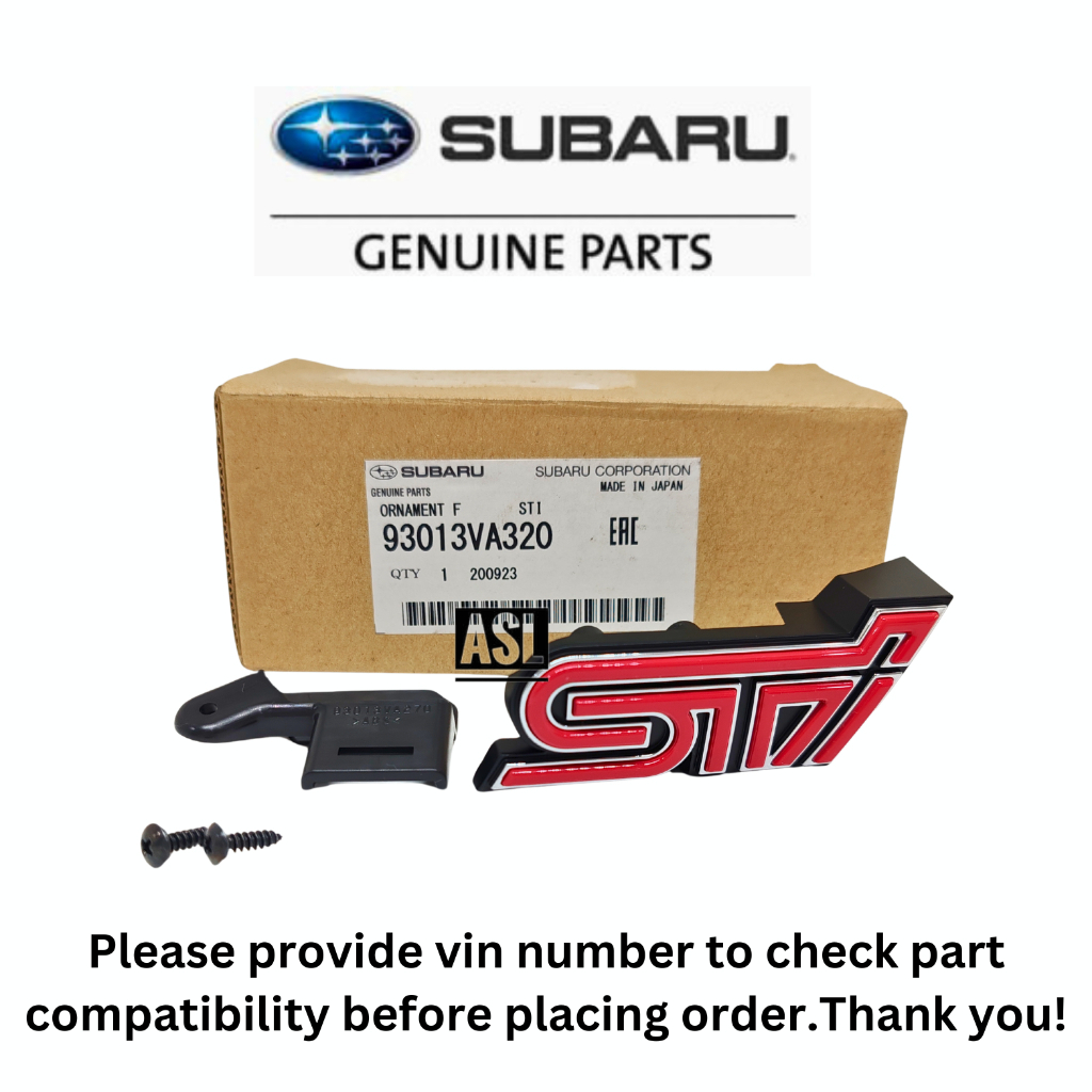 Genuine Subaru WRX STI Front Grille Emblem 93013VA320 WRX STI VAG VAB ...