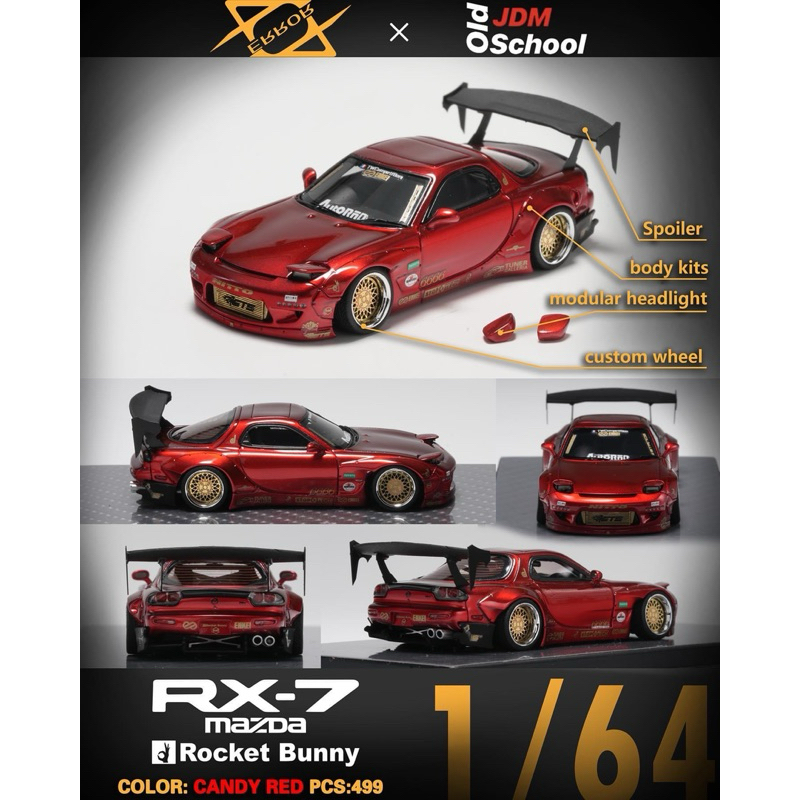 Error404 x Old School JDM 1/64 Rocket Bunny Mazda RX-7 FD3S - Candy Red | Shopee Malaysia