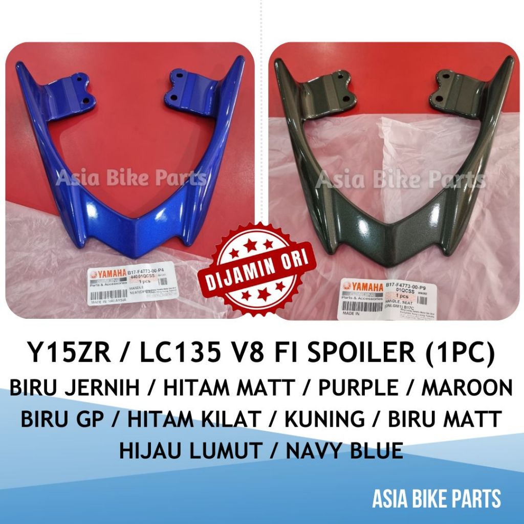 Yamaha Original Y15ZR / LC135 V8 FI Handle Seat / Spoiler Biru Jernih ...