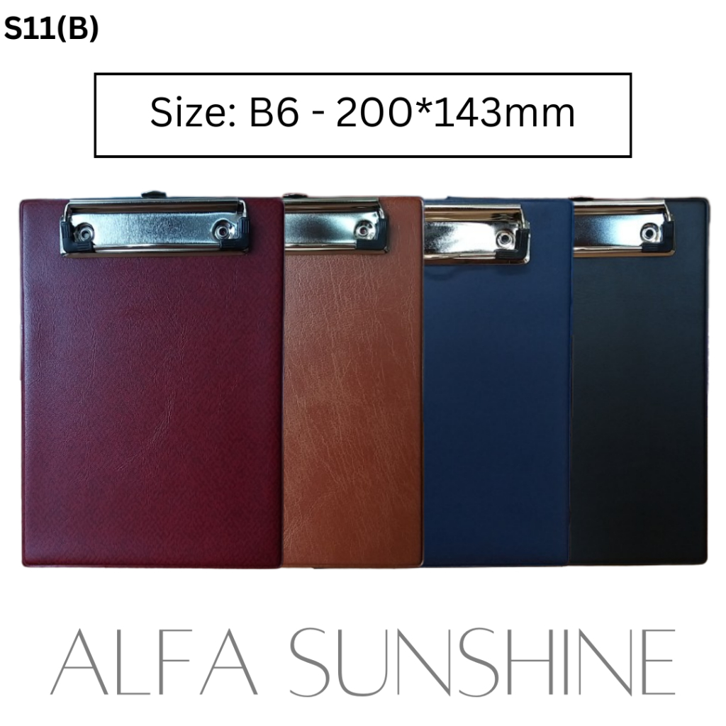ALFA | PVC Cover Clipboard B6 Size Metal Clip Stationery School Office ...