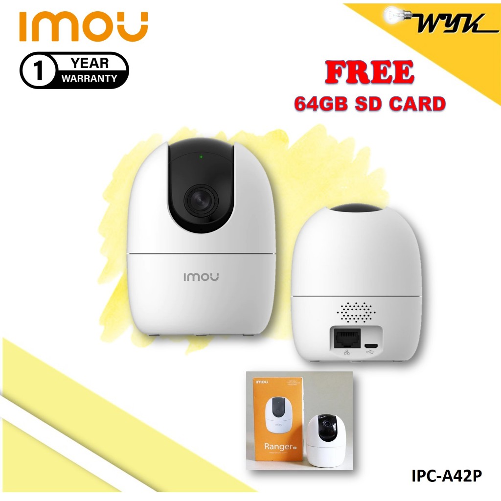 ALMA IMOU RANGER (2) INDOOR SMART CAMERA WITH MICRO SD CARD IPC-A42P / ST2-64-S1 | Shopee Malaysia
