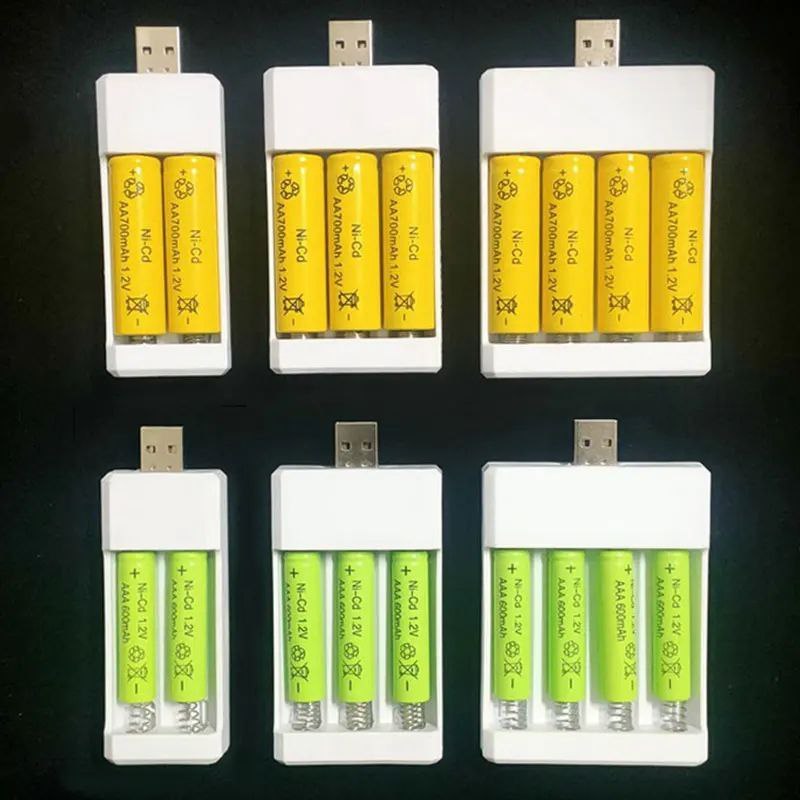 Rechargeable Battery 1.2V AA/AAA USB Output 2/3/4 Slots Fast Charging ...