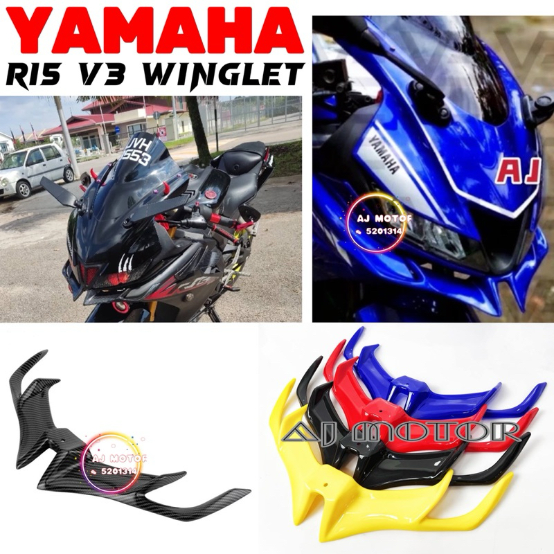 [ WINGLET HEAD LAMP ] YAMAHA R15 V3 HEADLIGHT LIGHT LAMPU DEPAN LED HID ...