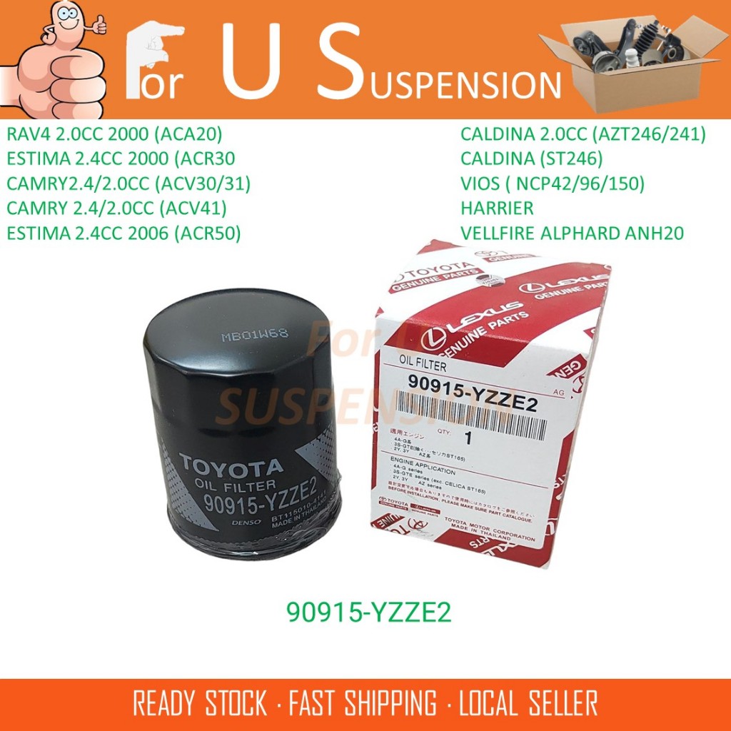 1 PIECE ORIGINAL TOYOTA OIL FILTER -90915-YZZE2 RAV4 ACA20 ,ESTIMA ...