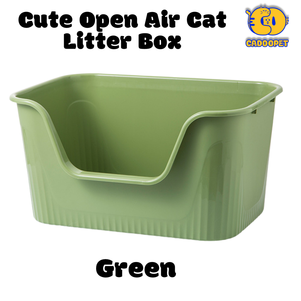 Xtra Large Deep Cute Open Air Cat Litter Box Deeper Anti-splash Giant ...