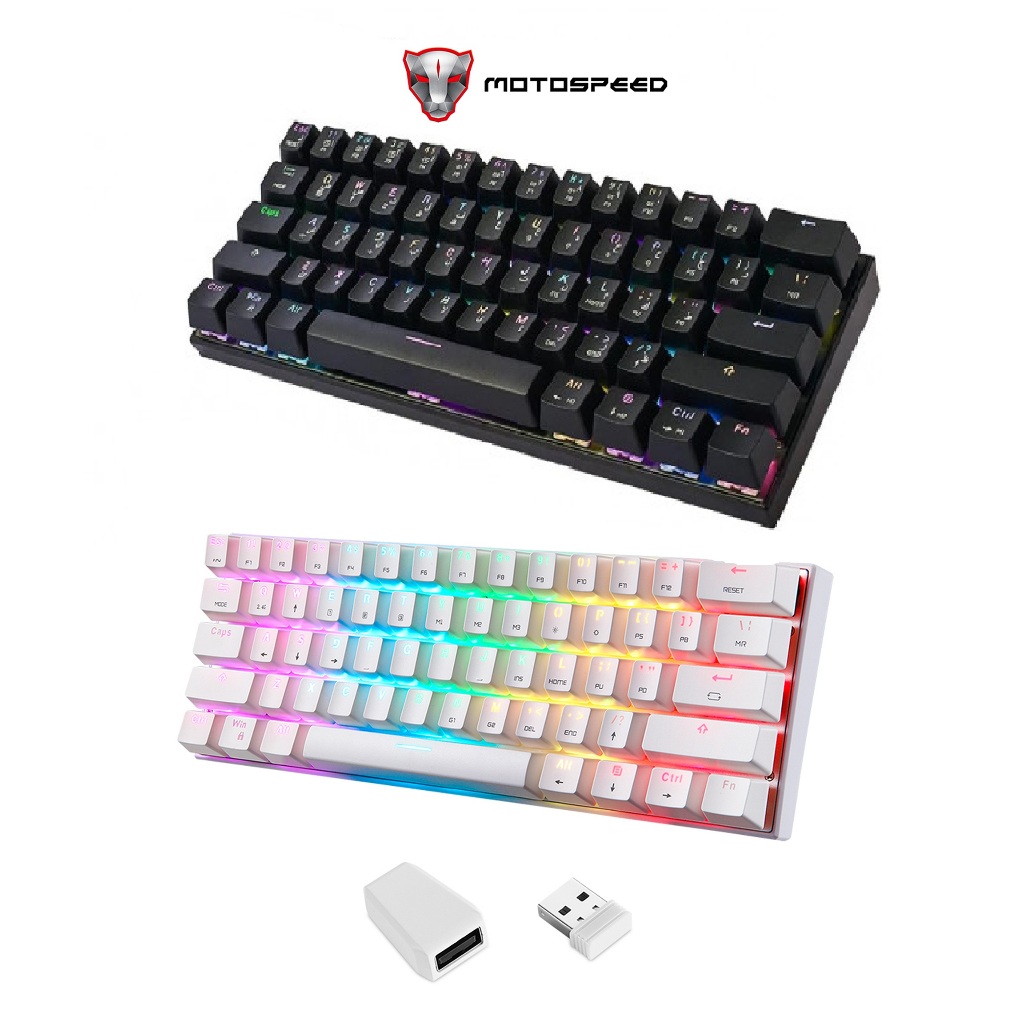 # Motospeed SK62 LED Wireless Keyboard ( BLACK / WHITE ) With Bluetooth ...
