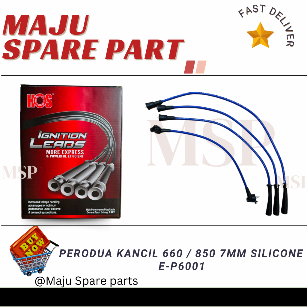 MSP PLUG CABLE PERODUA KANCIL 660 850 7MM SILICONE 1SET E-P0001 ...