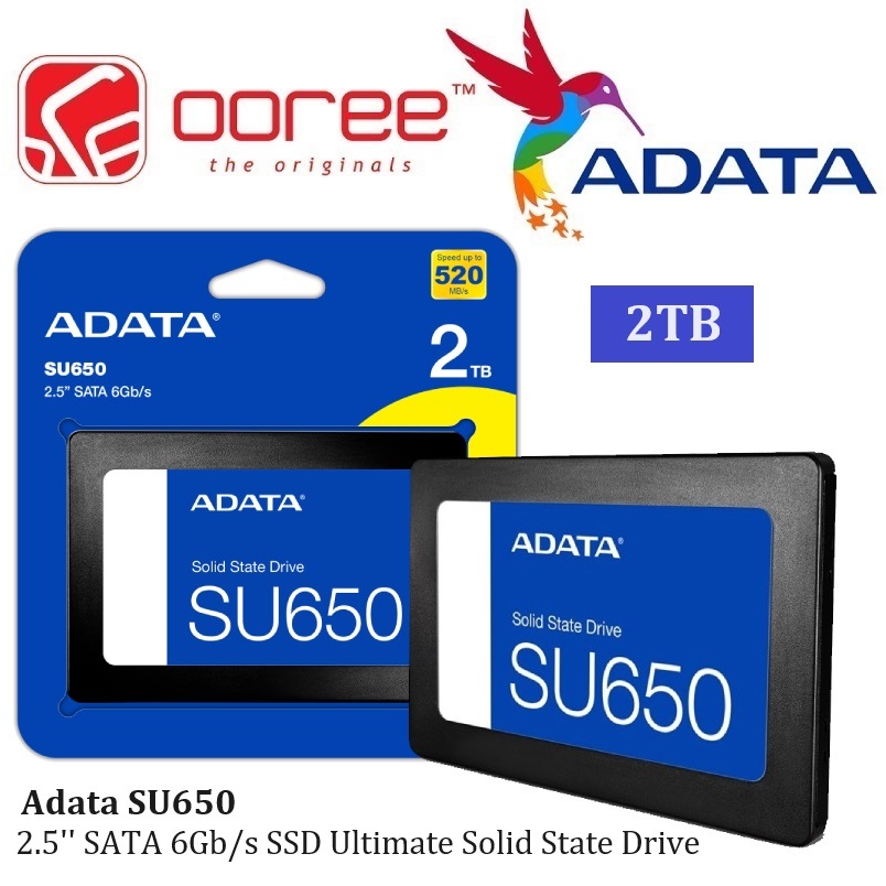 ADATA ULTIMATE SU650 2.5" SATA 2TB 6GB/S INTERNAL SSD SOLID STATE DRIVE ...