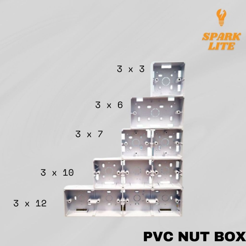 PVC Nut Box / Electrical Box / Base 3x3 / 3x6 / 3x7 / 3x10 / 3x12 ...