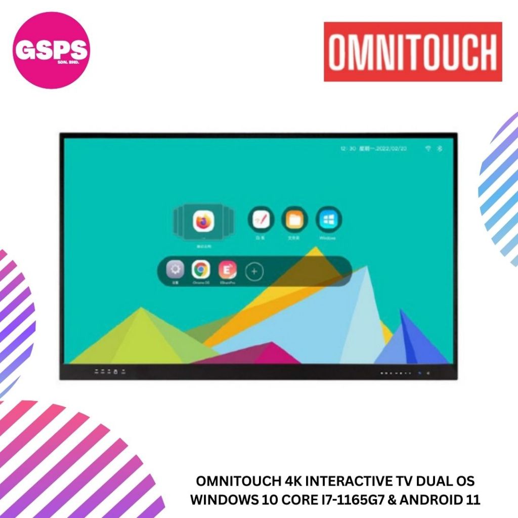 OMNITOUCH 4K Interactive TV dual OS Windows 10 Core i7-1165G7 & Android 11 65''/86'' | Shopee ...