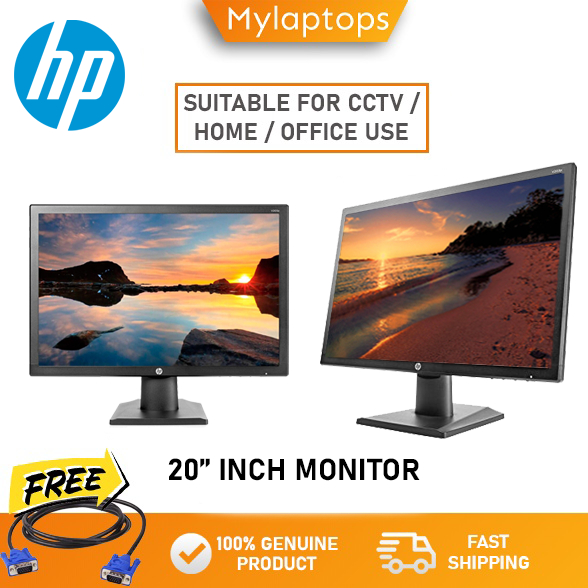 HP 20" INCH WIDE VGA Monitor Second Hand - FREE VGA CABLE | Shopee Malaysia