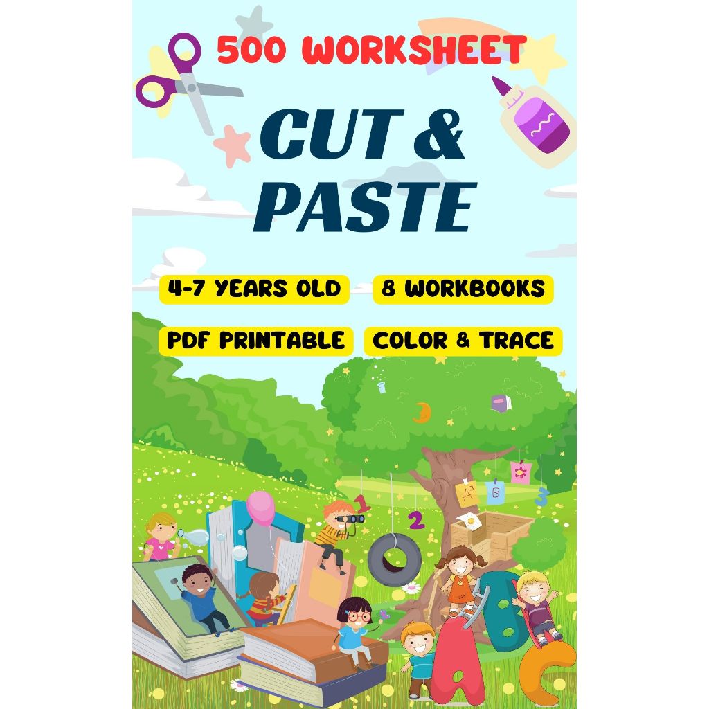 500 LATIHAN GUNTING DAN TAMPAL | CUT AND PASTE EXERCISES [PDF PRINTABLE ...