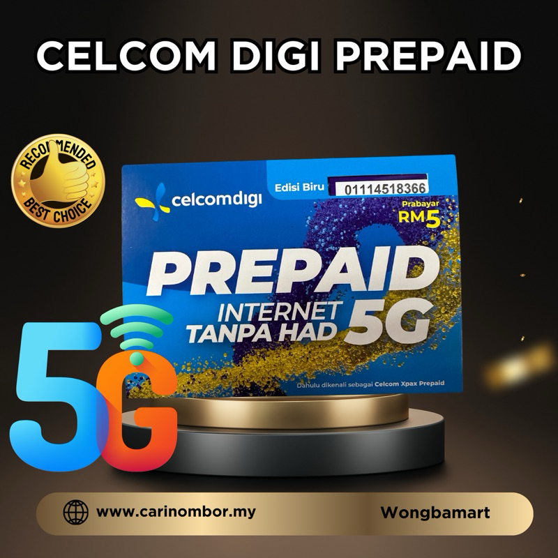 CelcomDigi Prepaid 5G Edisi Biru Unlimited Call New Number Celcom Prepaid | Shopee Malaysia