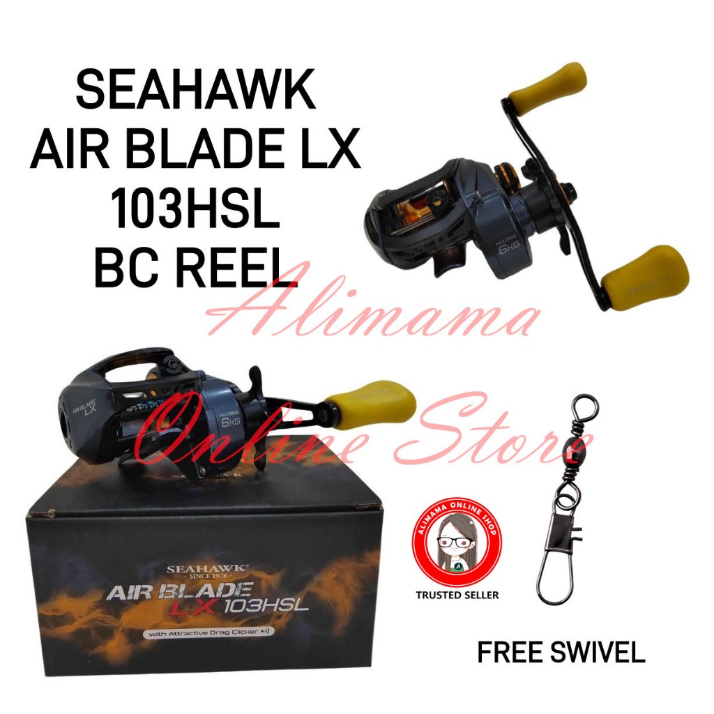 2024 SEAHAWK AIR BLADE LX 103HSL BC CAST FISHING REEL BAITCAST DRAG CLICKER SOUND DEEP SPOOL ...