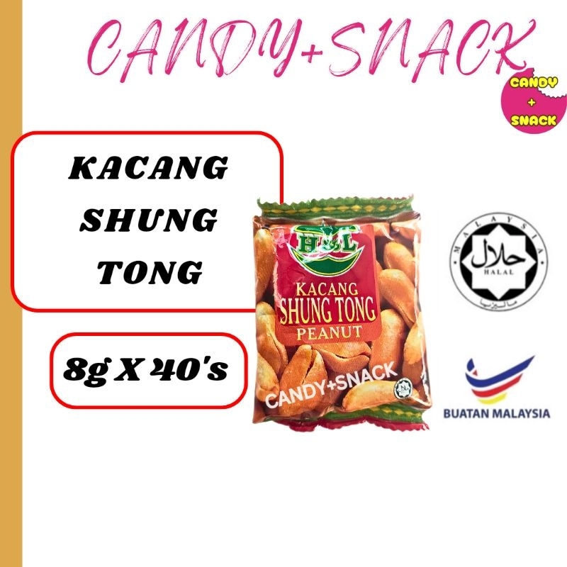 [8g x 40PACKETS] H&L Kacang Shung Tong Peanut l Mini Pack Peanut l ...
