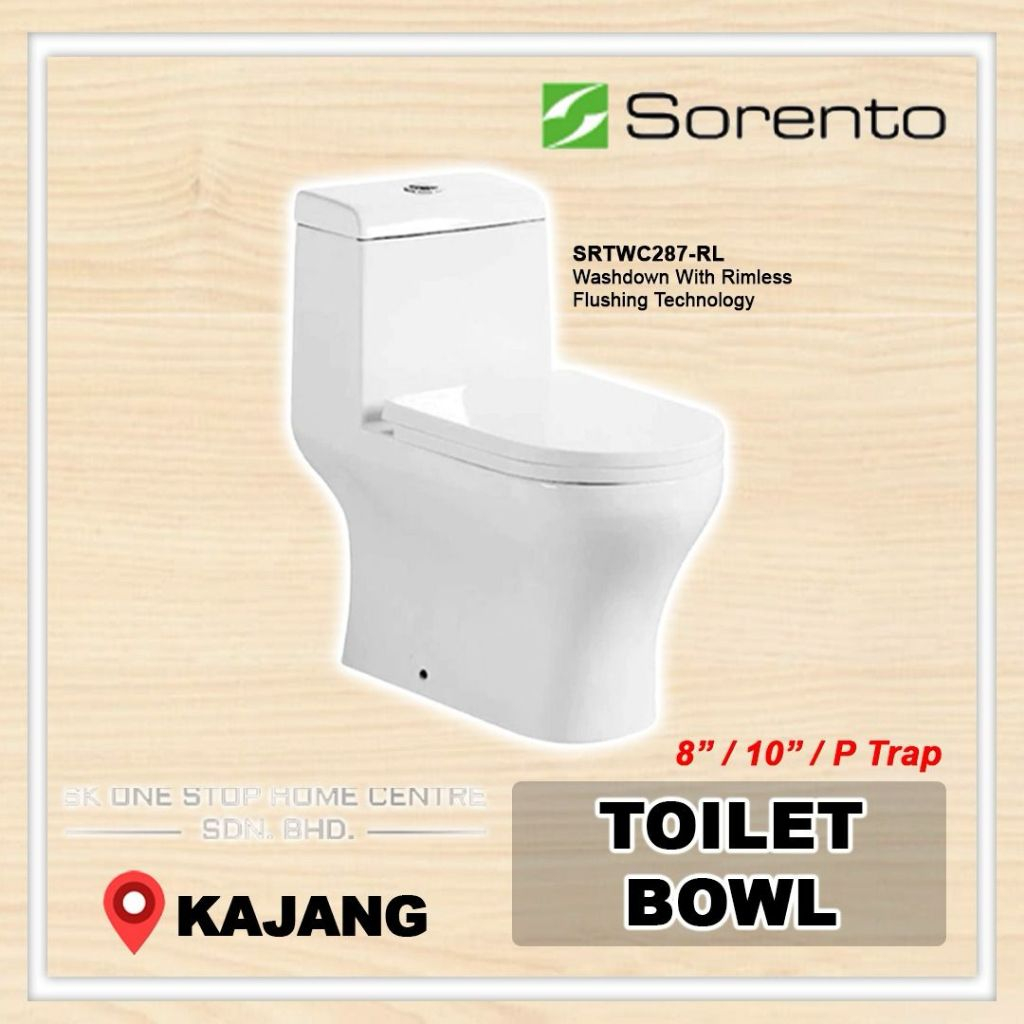 SORENTO Toilet Bowl SRTWC287-RL (10'' / 8" / P Trap) One Piece WC ...