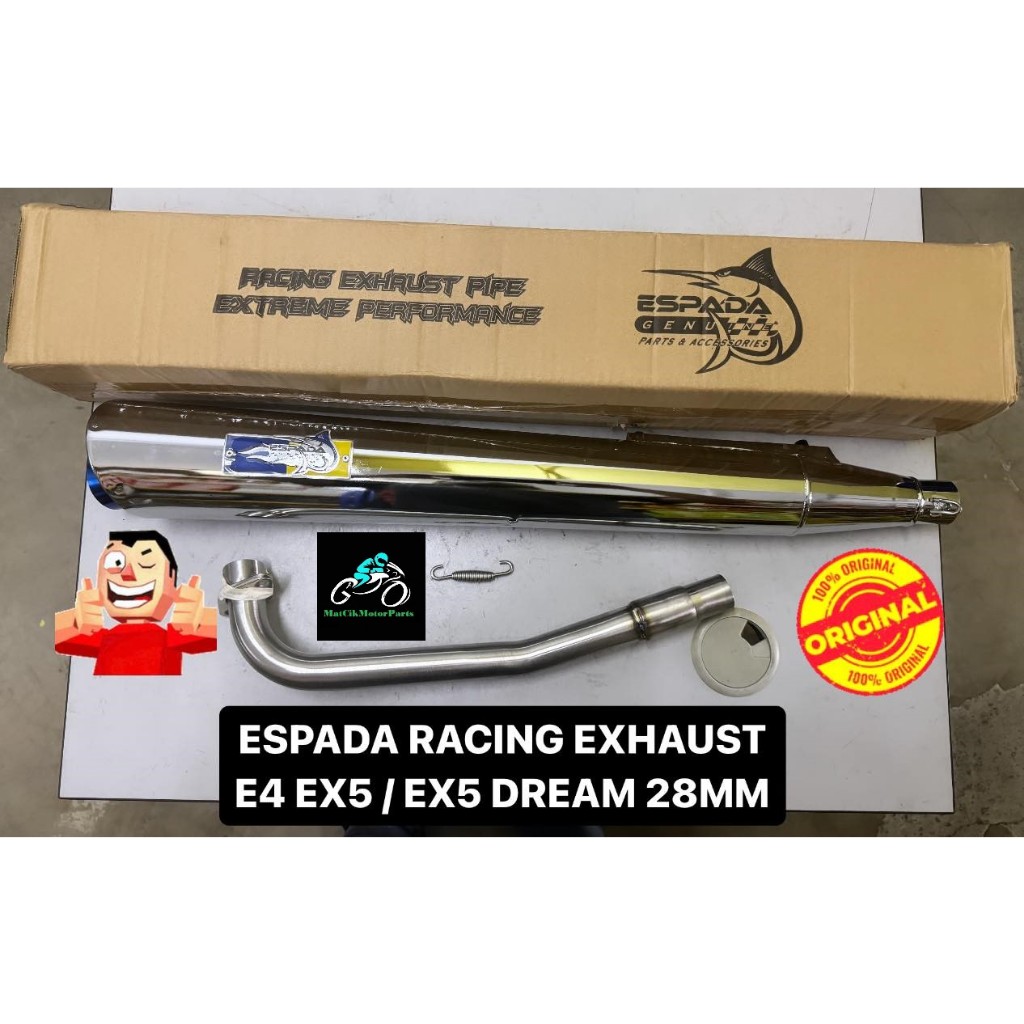 ESPADA RACING E4 EXHAUST HONDA EX5 / EX5 DREAM / EX5 HIGH POWER STANDARD RACING EXHAUST BIG BORE ...