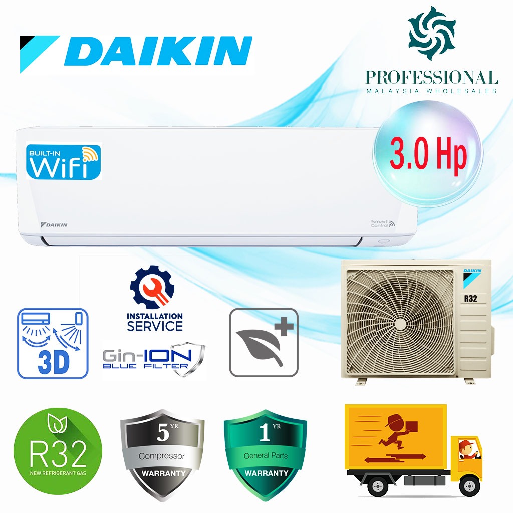 Daikin 1.0HP-3.0HP R32 Air Conditioner R32 Non Inverter FTV-P Series ...