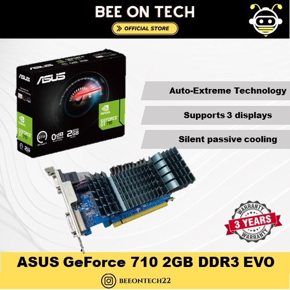 ASUS GeForce® GT 710 2GB DDR3 EVO low-profile graphics card for silent ...